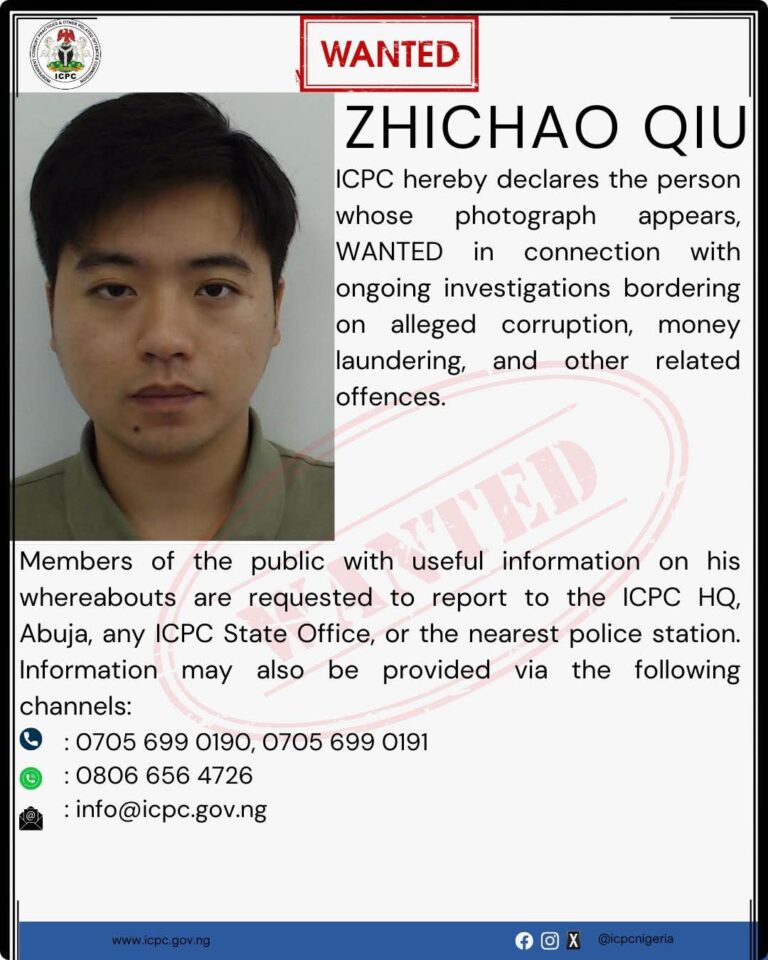 ICPC Hunts Chinese Banker Linked to Money Laundering, Declares Him ...